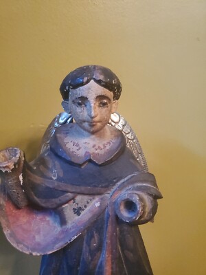 Vintage carved Santos Saint Religious Wood Polychrome | eBay