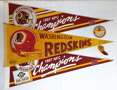 Washington Redskins Vintage Football Pennants & Pinback Buttons Lot | eBay
