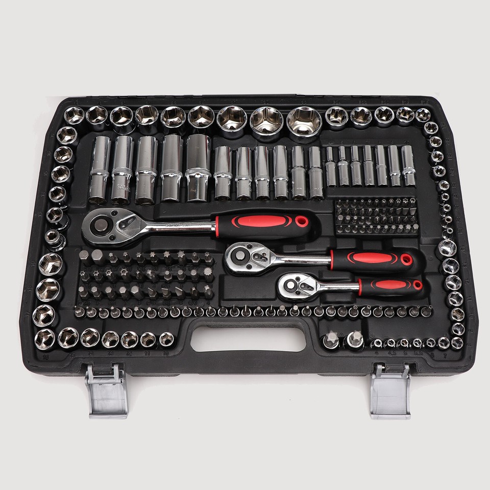 Tool Kit 216PCS Socket Hand Set 1/2" & 1/4" Ratchet Spanner Wrench ...