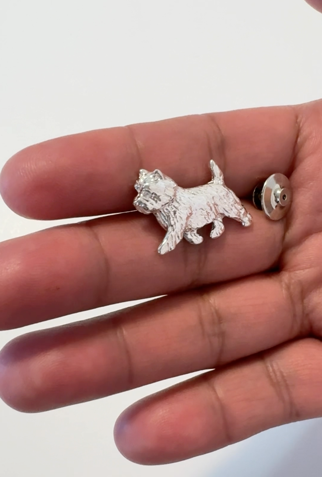 Small Sterling Silver Cairn Terrier Moving Study Lapel Pin | eBay