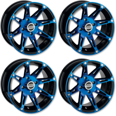 4 ATV/UTV Wheels Set 12in Moose 387X Blue 4/156 4+3 550 | eBay