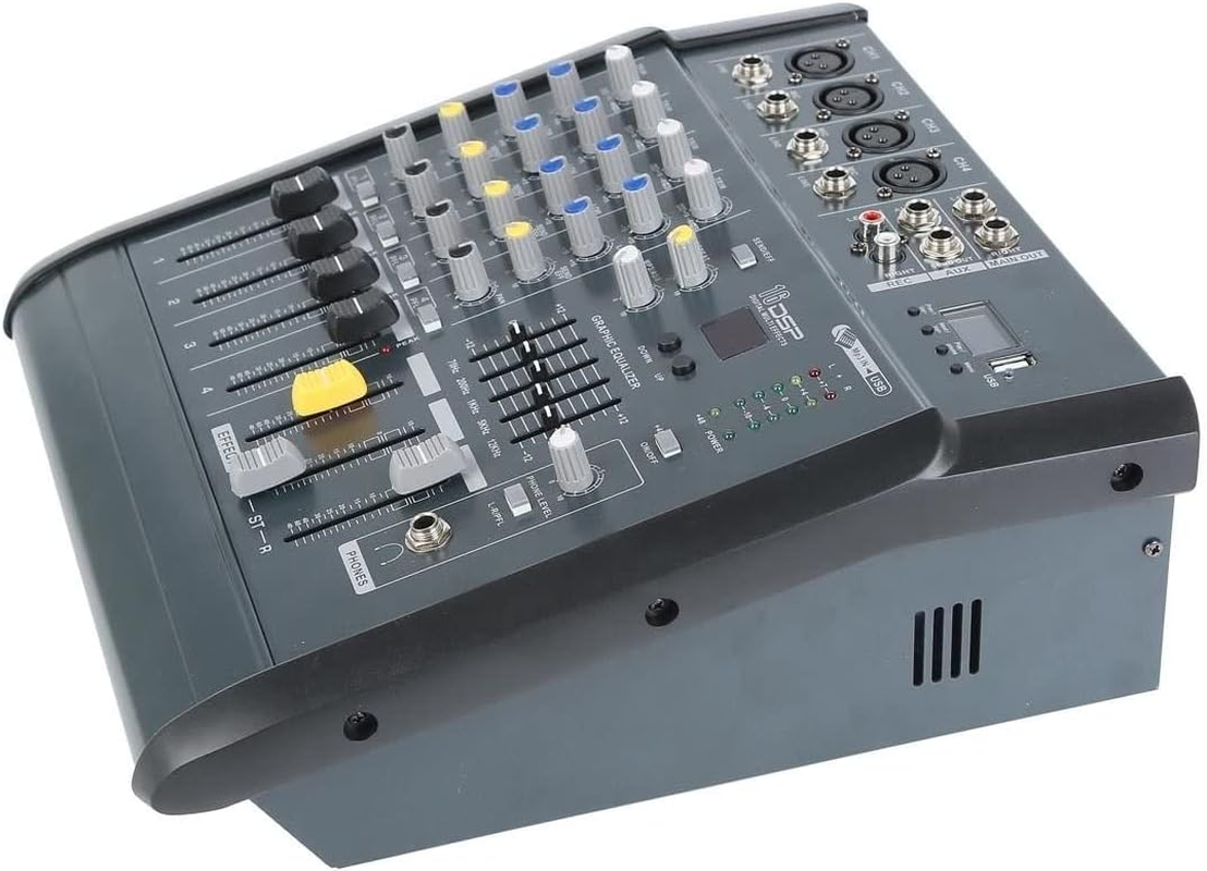 4 Channel Professional Powered Mixer Power Mixing Amplifier Amp 16DSP ...