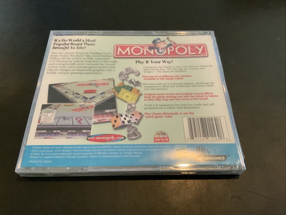 Infogrames Hasbro Monopoly Windows 95/98 PC New Sealed | eBay