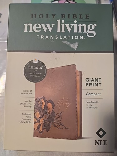 NLT Compact Giant Print Bible, Filament Enabled (LeatherLike, Rose ...