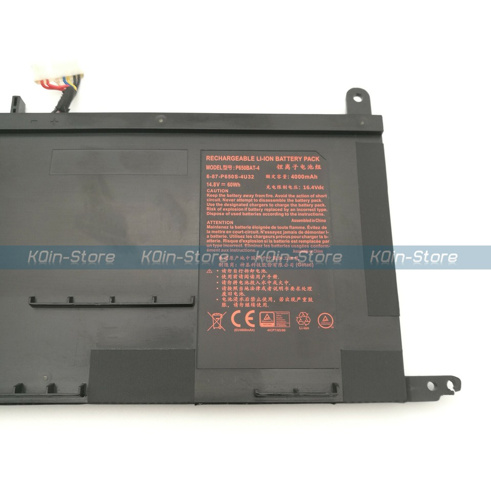 Genuine P650BAT-4 60Wh Battery for Sager NP8650 NP8651 NP8652 Hasee Z7 ...