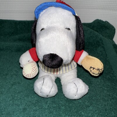 Peanuts SNOOPY AS BASEBALL PLAYER Plush STUFFED ANIMAL Toy Met Life | eBay