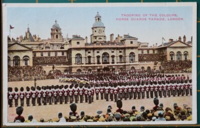OLD POSTCARD 1939 LONDON HORSE GUARDS PARADE TROOPING THE COLOURS | eBay