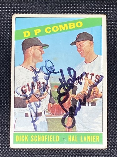 Dick Schofield & Hal Lanier Signed Auto Autographed 1966 Topps Card ...