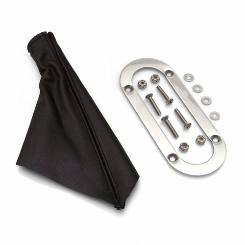 Horizontal Shift or Emergency Brake Black Boot with Silver Trim Ring ...