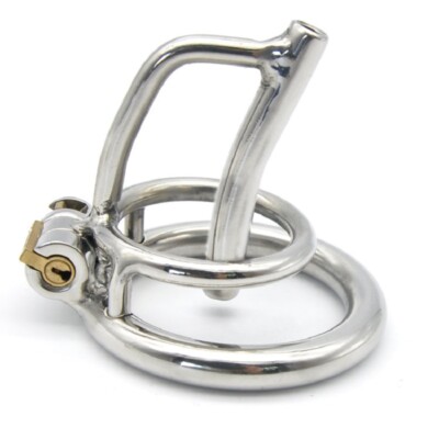 Stainless Steel Male Chastity Cage Device Men Tube Lock Belt Restraint ...