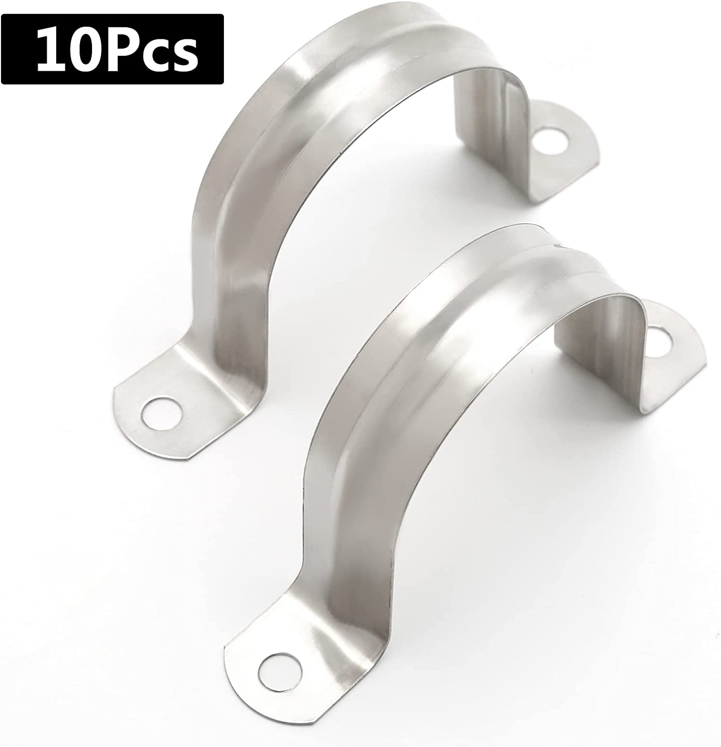 10PCS M50 (2 Inch) Conduit Clamps, Stainless Steel Two Hole Strap U ...