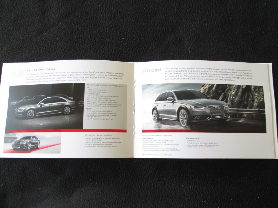 2016 Audi Brochure Set TTS RS5 RS7 R8 V10 A8 S8 S5 A6 Allroad 2017 A4 ...