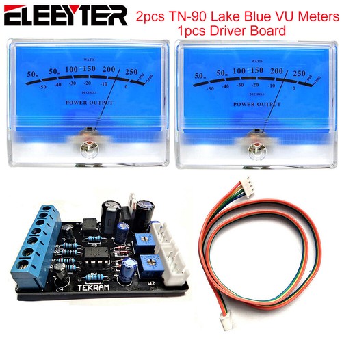2pc VU Meter+Driver Board Classic McIntosh Lake Blue DB Table Audio W ...