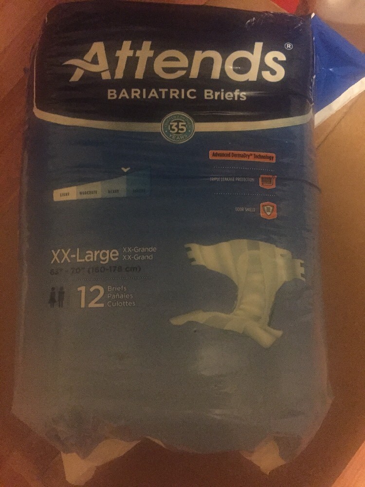 New Comp To Depends Attends Bariatric XXL Underware 12 Count Package ...