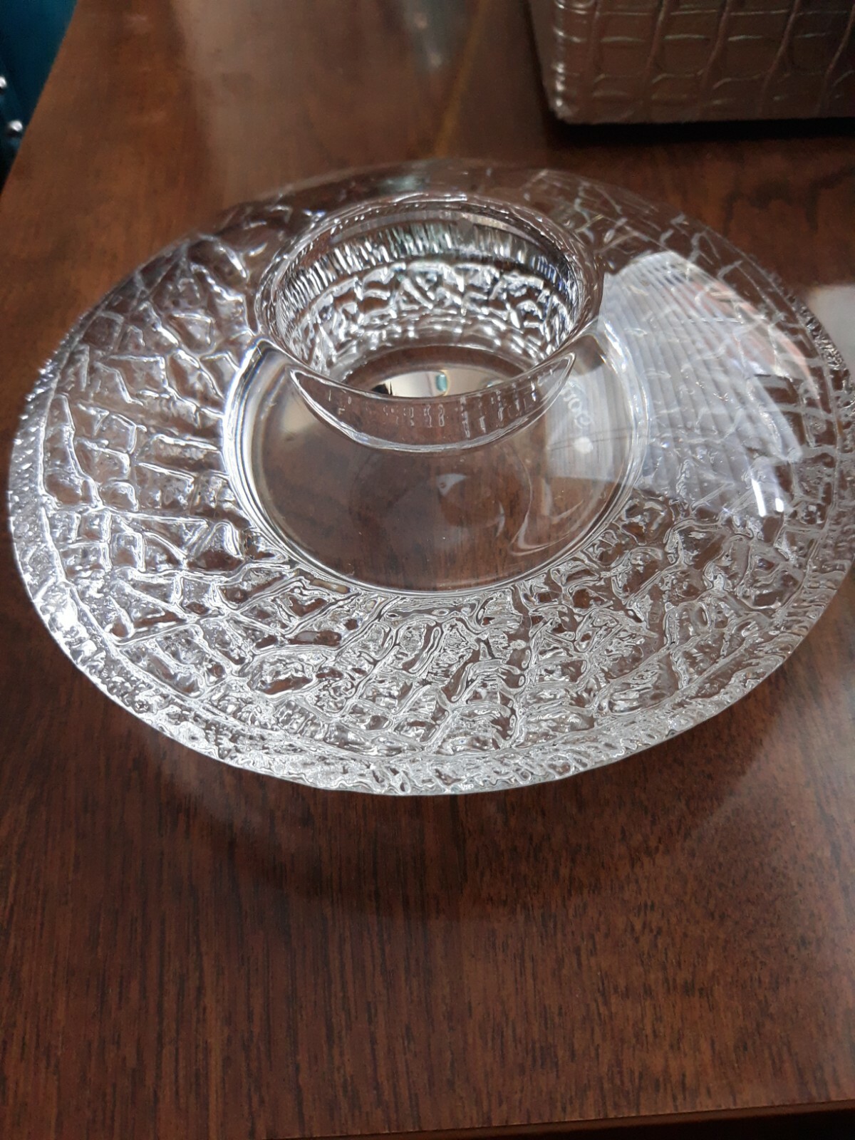 ORREFOR'S Sweden CLEAR CRYSTAL Votive CANDLE Holder DISCUS Signed | eBay
