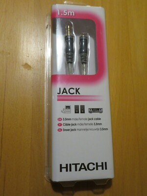 Hitachi 3.5mm Male To Female Jack 1,5m long Cable Gold plated | eBay UK
