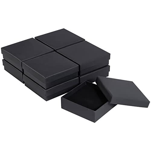 Black Jewelry Boxes Bulk 12 Packs Jewelry Gift Box With Foam Small ...