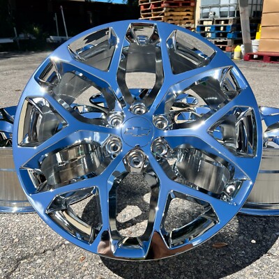 20" Chrome Snowflake Chevy Silverado Tahoe Wheels Rims 2024 2023 2022 ...