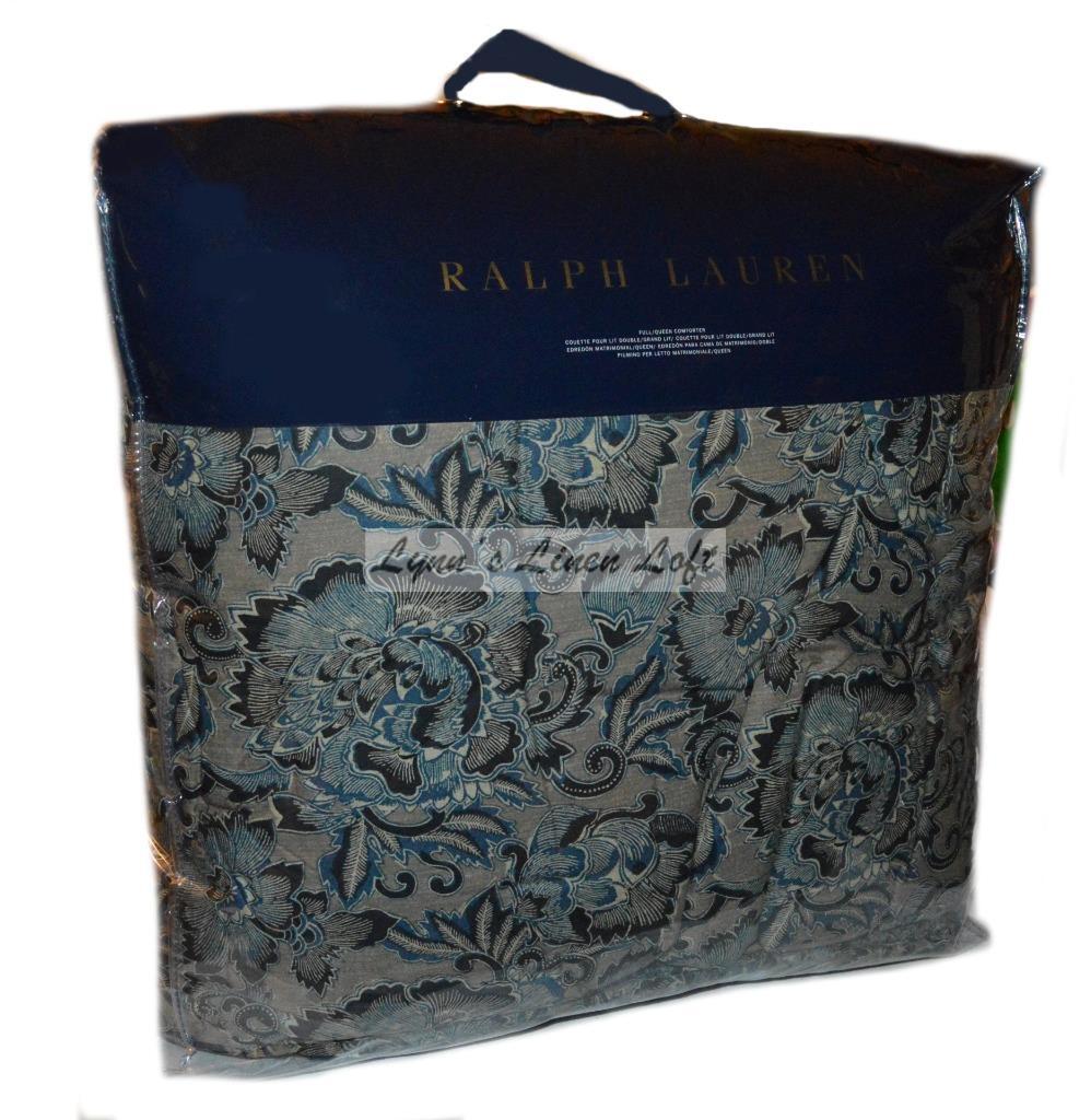 RALPH LAUREN JOURNEY'S END Full/ Queen Comforter Shams Set RAINEY NAVY ...