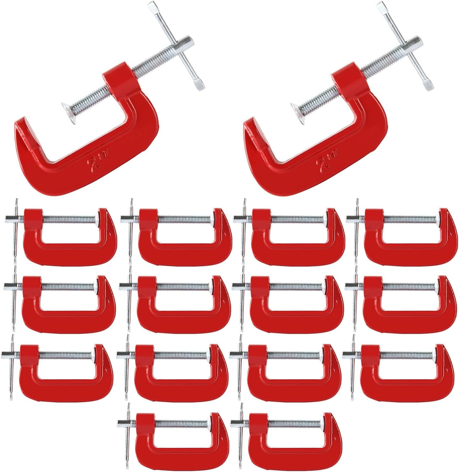 16 Pack 2 Inch C Clamps Set, Heavy Duty C-Clamp for Woodworking, Quick ...