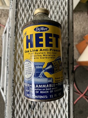 Vintage Heet Gas Line Antifreeze Cone Top Oil Can Poison Skull ...