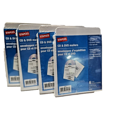 Lot of 4 Staples CD DVD Cardboard Shipping Envelopes Mailers | eBay