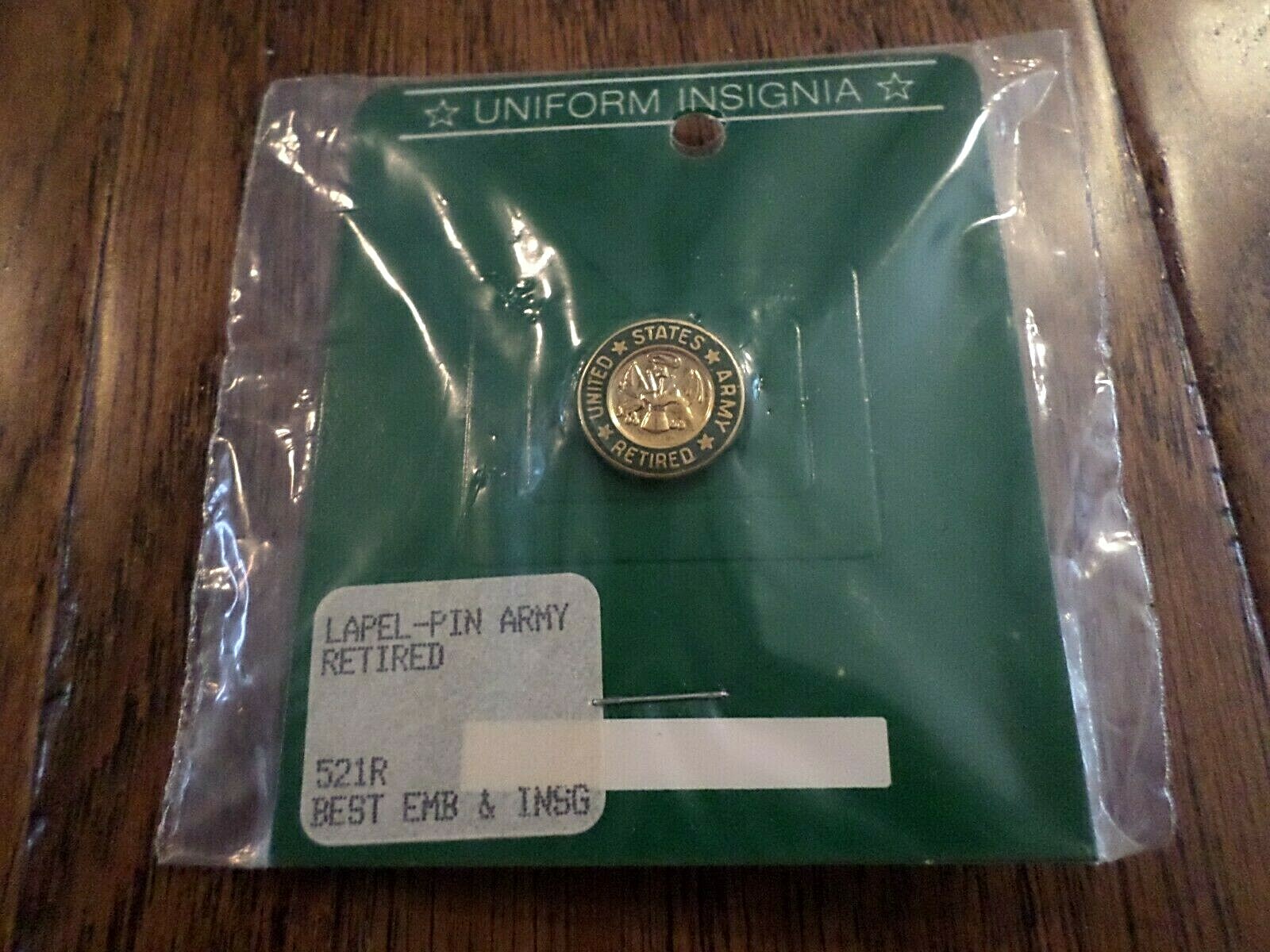 U.S ARMY RETIRED LAPEL PIN USA MADE NEW ON CARDS VINTAGE CLUTCH BACK | eBay