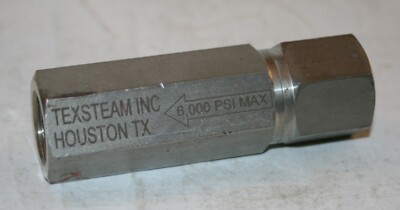 1/2" FNPT SS Check Valve (65 Psi Crack/10,000 Max) TexSteam CVHSS-0500 ...