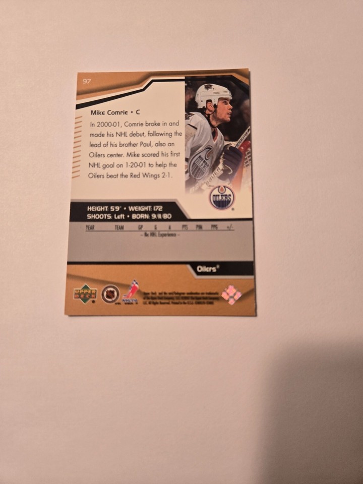 2000-01 Black Diamond Mike Comrie 97 Oilers rookie | eBay