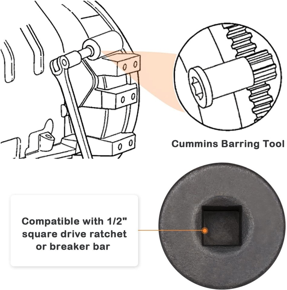 Cummins B/C Engine Barring/Rotating Turn Tool For Dodge 3.9 5.9L 8.3/6 ...