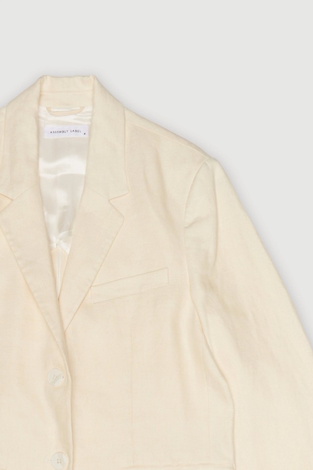 ASSEMBLY LABEL RE-WORN WOMENS LINEN TEXTURED JACKET CREAM Size: 8 | eBay