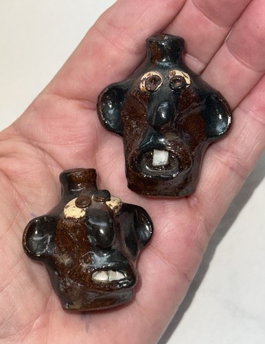 Brian Wilson Folk Pottery Miniature Mini Face Jug x 2 | eBay