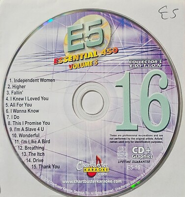 E5 16 ESSENTIAL 450 COLLECTION CHARTBUSTER KARAOKE CDG | eBay