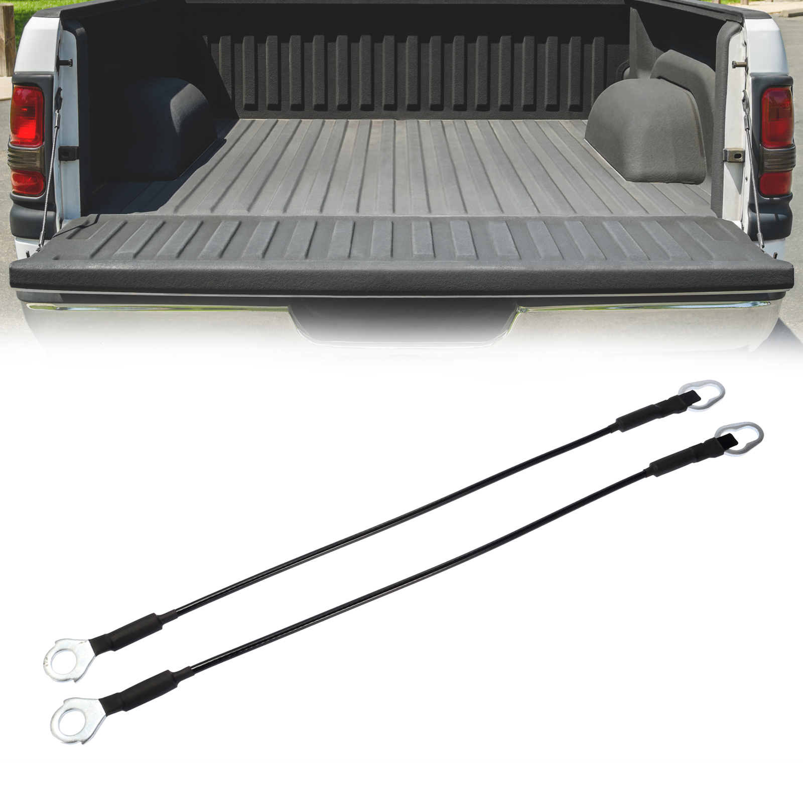Rear Tailgate Cables Support ONE PAIR Custom for Ford F-100 F-150 F-250 ...