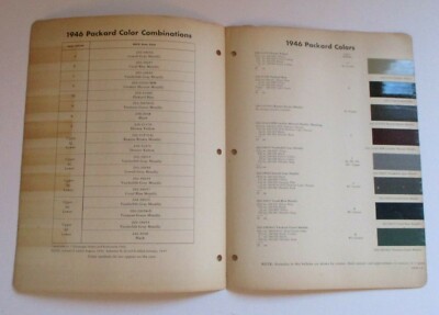 1946 - 1954 PACKARD PAINT CHARTS ORIGINAL TO YEAR | eBay