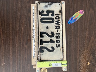 1945 iowa license plate. VINTAGE TAG. SOLID METAL | eBay