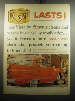 1957 Simoniz Vista Wax Ad - Lasts! | eBay