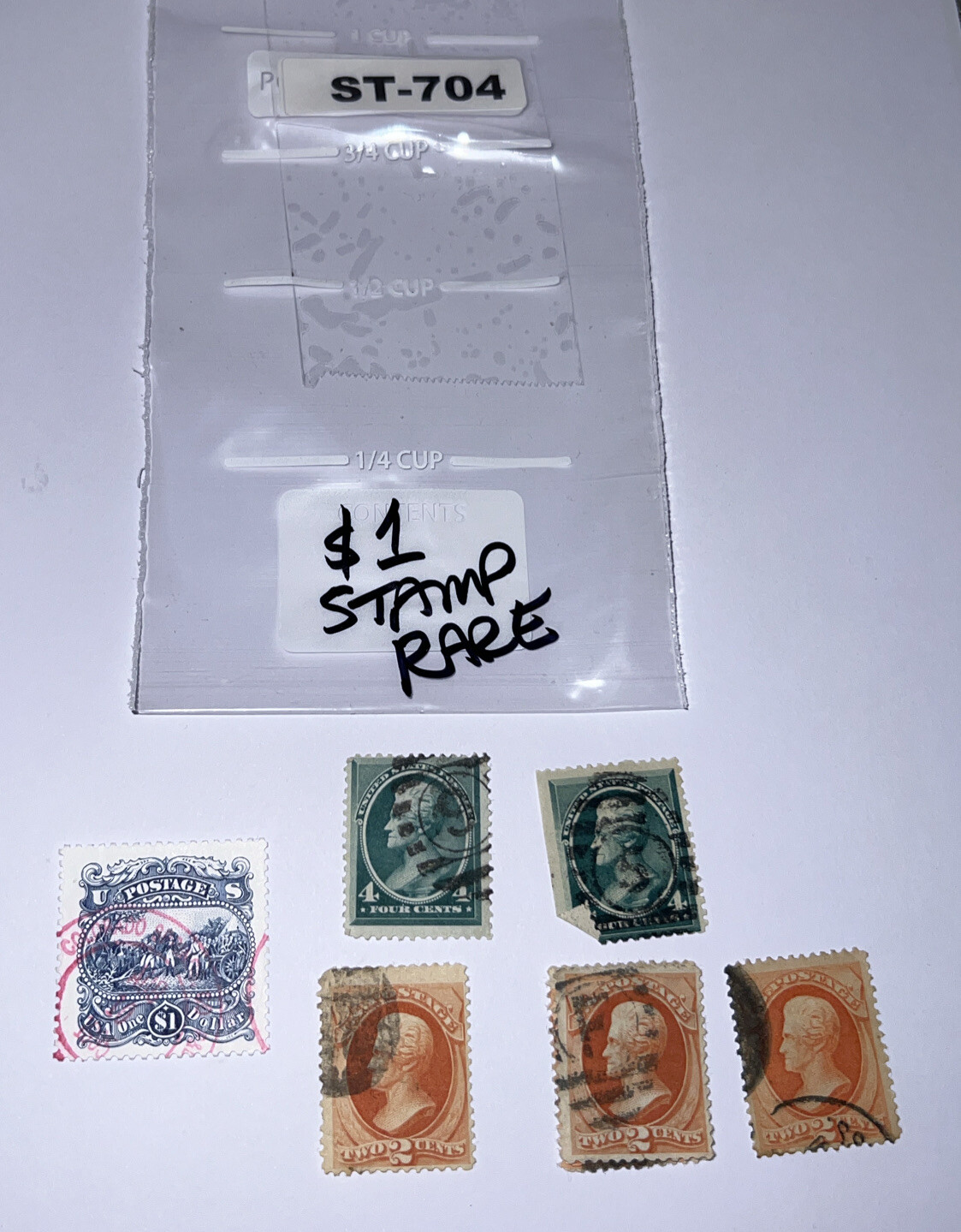 ASSORTED U.S. STAMPS: $1 Civil War Stamp RARE + 5 Bonus Stamps ST-704 ...