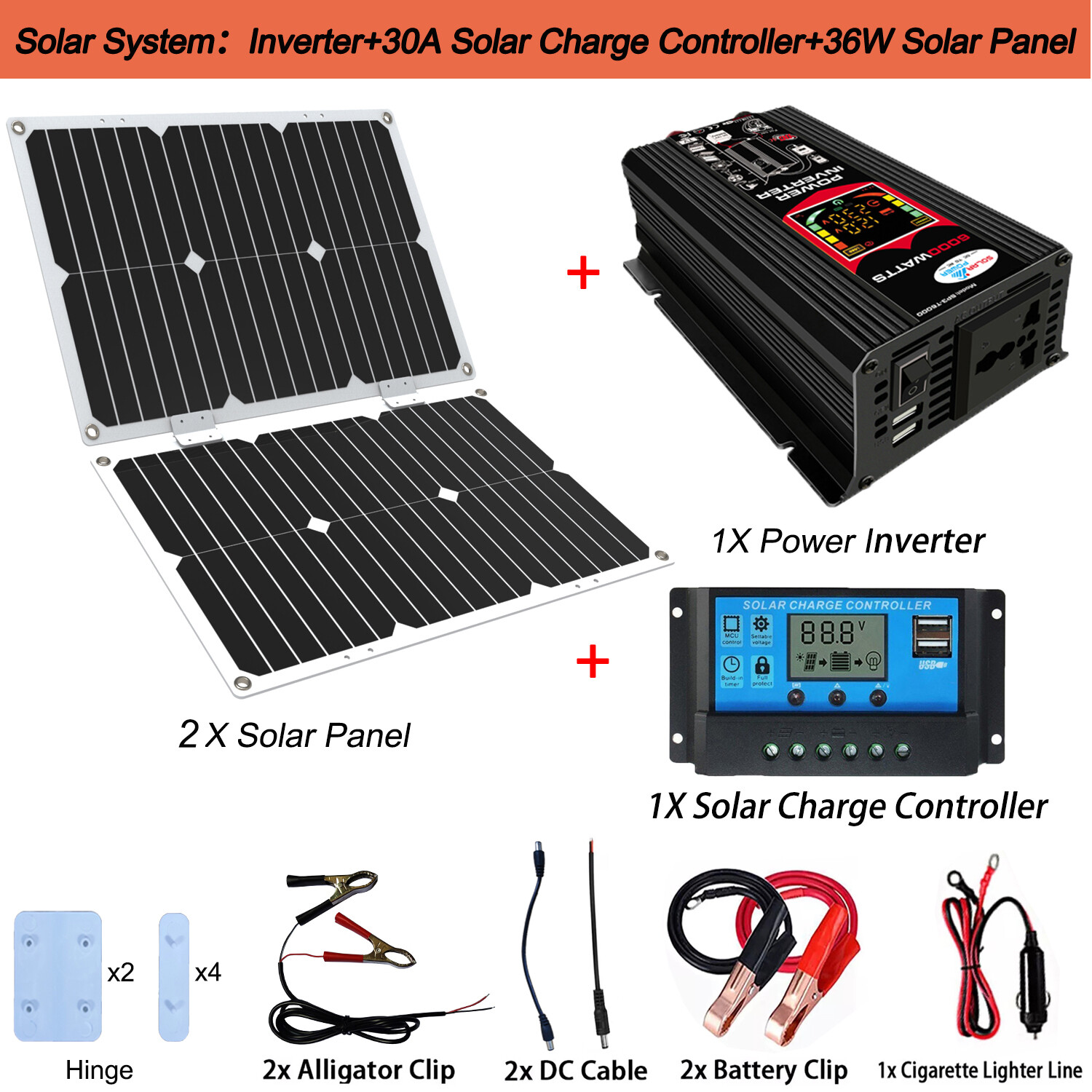 6000W Complete Solar Panel Set Power Generator Home RV Camping ...
