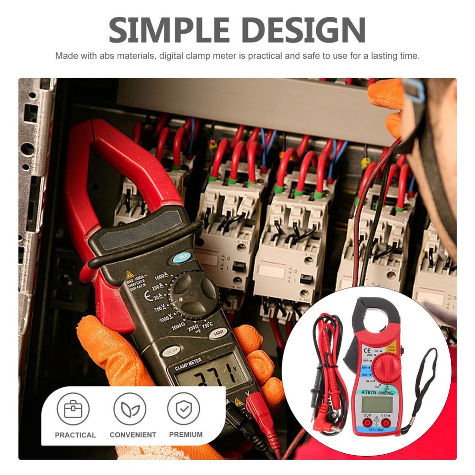 Digital Clamp Meter Multimeter Amp Meter Measuring Voltage Current ...