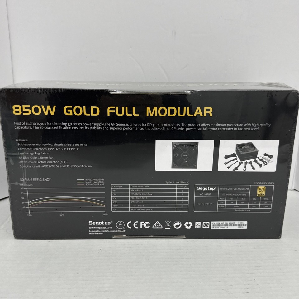 Brand New - GM850 Power Supply 850W, PCIe 5.1 & ATX 3.1 Full Modular 80 ...