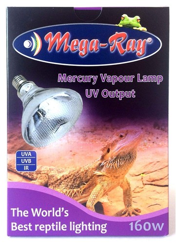 Self-Ballasted Mercury Vapor Bulb 160W | UVA UVB Basking Spot Lamp ...