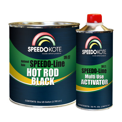 Hot Rod Black Paint, Satin 2K Urethane, 4:1 Gallon Kit w/Activator, SMR ...