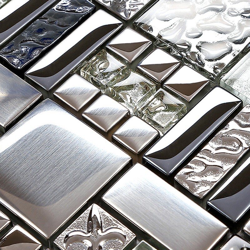 Metallic Mosaic Bathroom Tiles