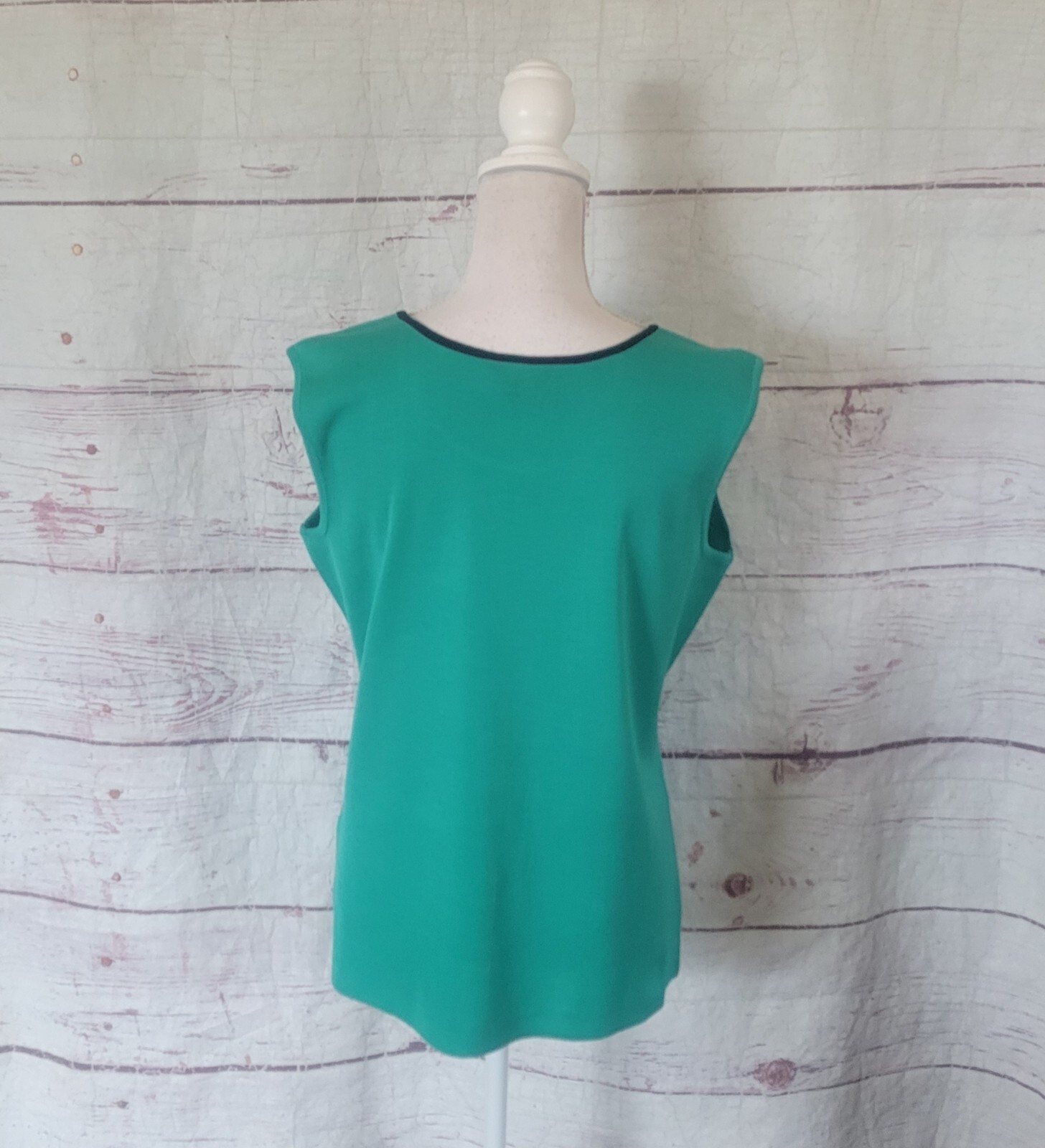 MISOOK Teal Scoop Neck Tank With Contrast Trim Size Medium | eBay