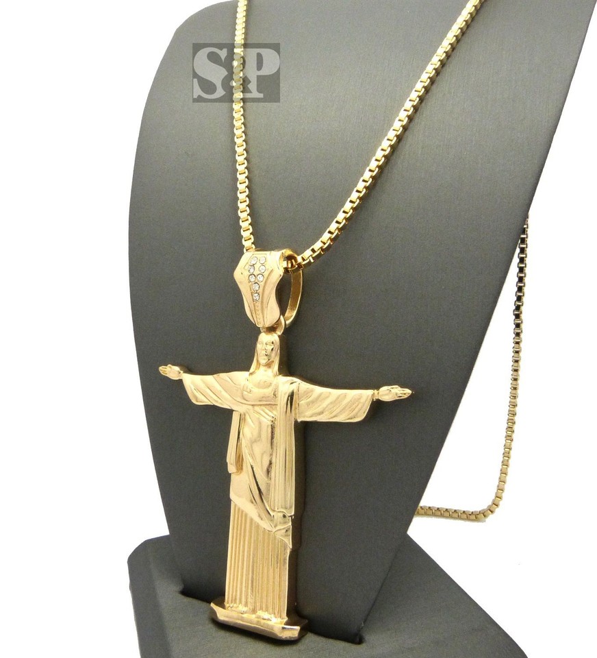 Hip Hop Rapper Style Jesus Christ Body Cross Pendant w/ 30" Box Chain ...