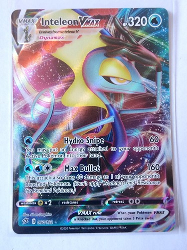 Inteleon VMAX - 050/192 - Rebel Clash Holo Full Art Ultra Rare Pokemon ...
