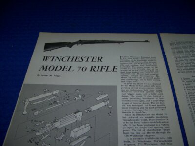 WINCHESTER MODEL 70 SERIES RIFLE..TAKEDOWN/EXPLODED VIEW..(895BB) | eBay