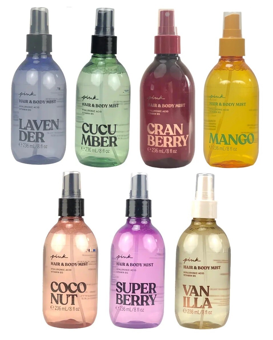 VICTORIA'S SECRET PINK HAIR & BODY MIST SPRAY HYALURONIC ACID VITAMIN ...