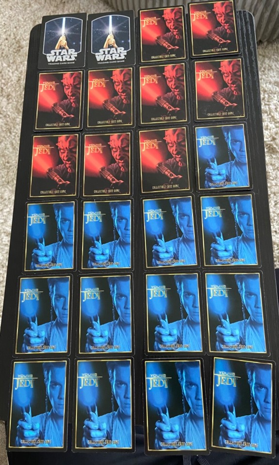 24 Star Wars Young Jedi Collectible card game lot Darth Maul Yoda Jabba ...